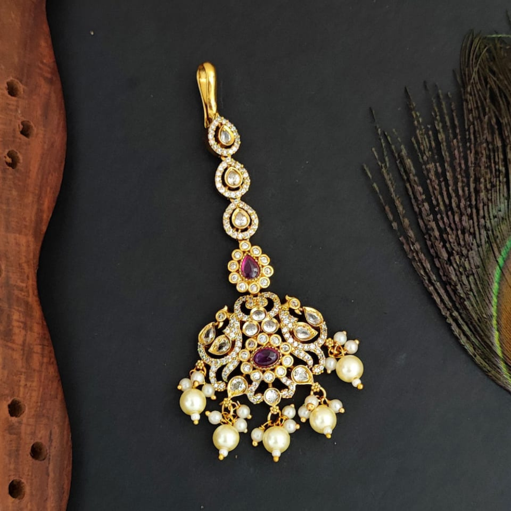 Royal Chandrika Pink Maangtikka – Mannat Glintara